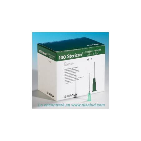 Aguja 40/X0,8mm Sterican® 21G 1 1/2",Verde,100 Ud. 4657527 BBRAUN®